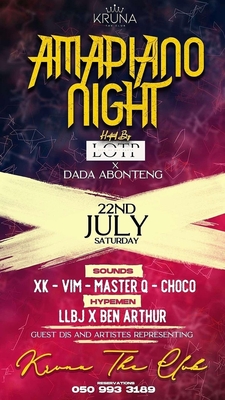 eGotickets — Amapiano Night @Kruna the Club Tickets, Sat, 22 Jul 2023 ...