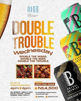 eGotickets — DOUBLE TROUBLE Wednesday at 22 Simbiat Abiola Way, Nigeria ...