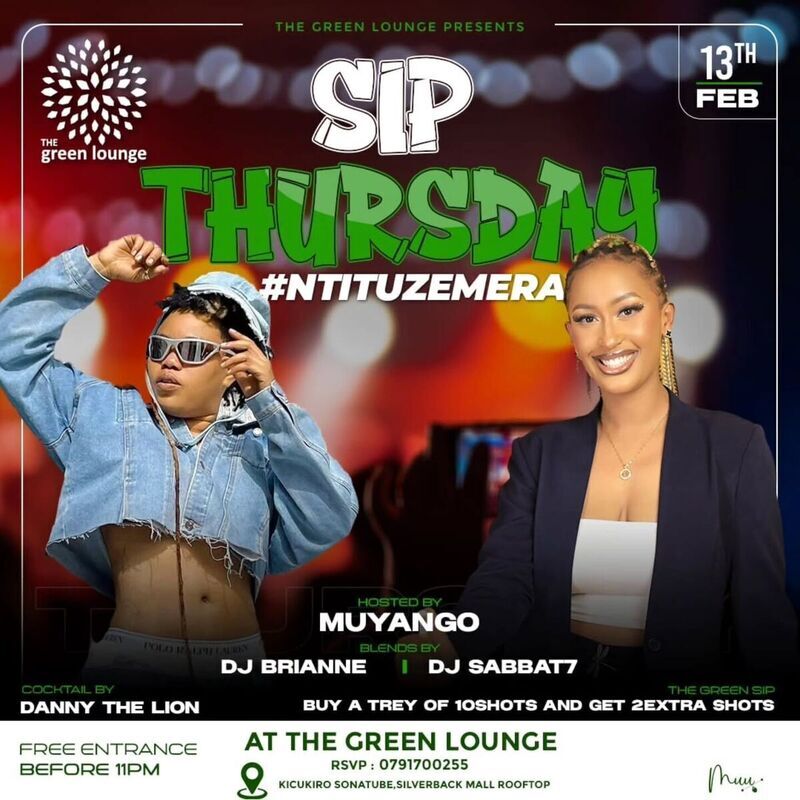 eGotickets — Sip Thursday at The Green Lounge, Rwanda, Thu, 13 Feb 2025 ...